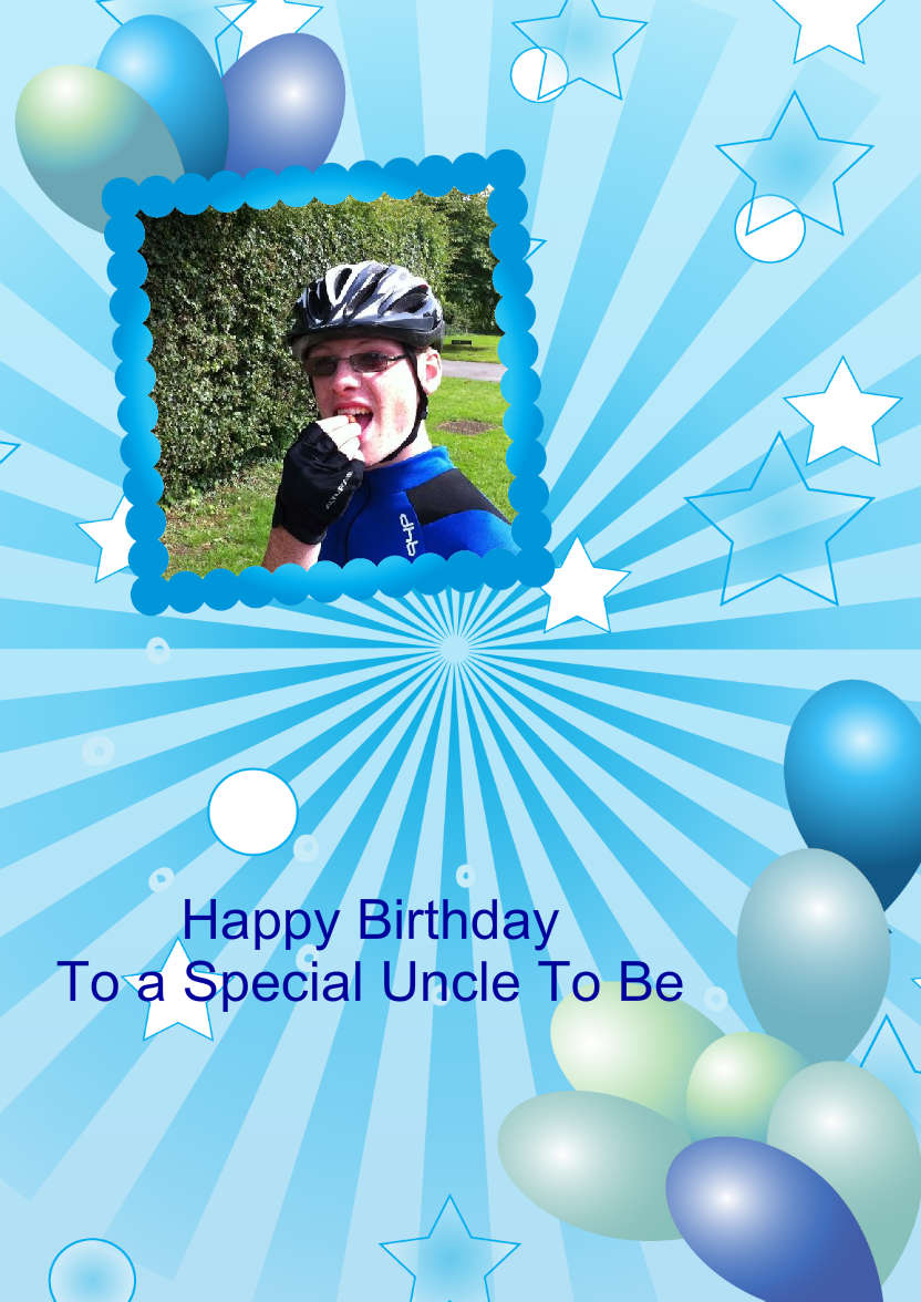 Birthday Balloons Aperture Card Front in Card Creator Gallery