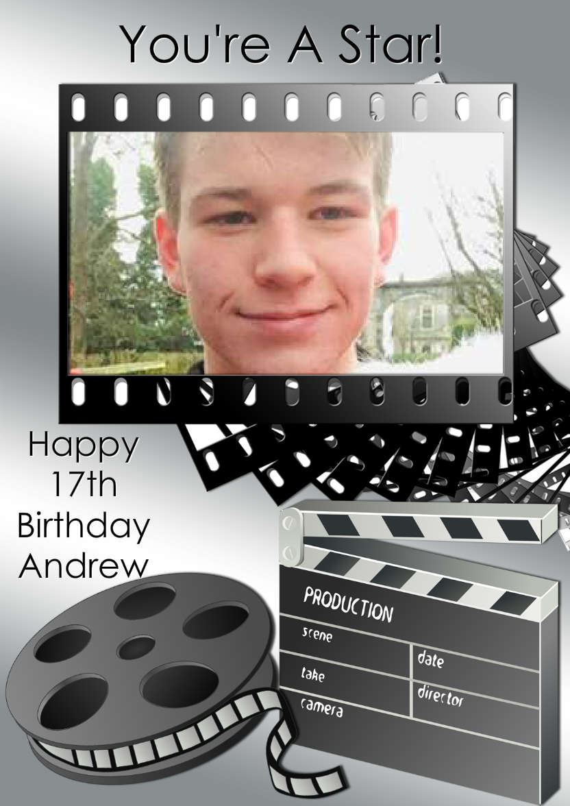 Movie Star Photo Card in Card Creator Gallery