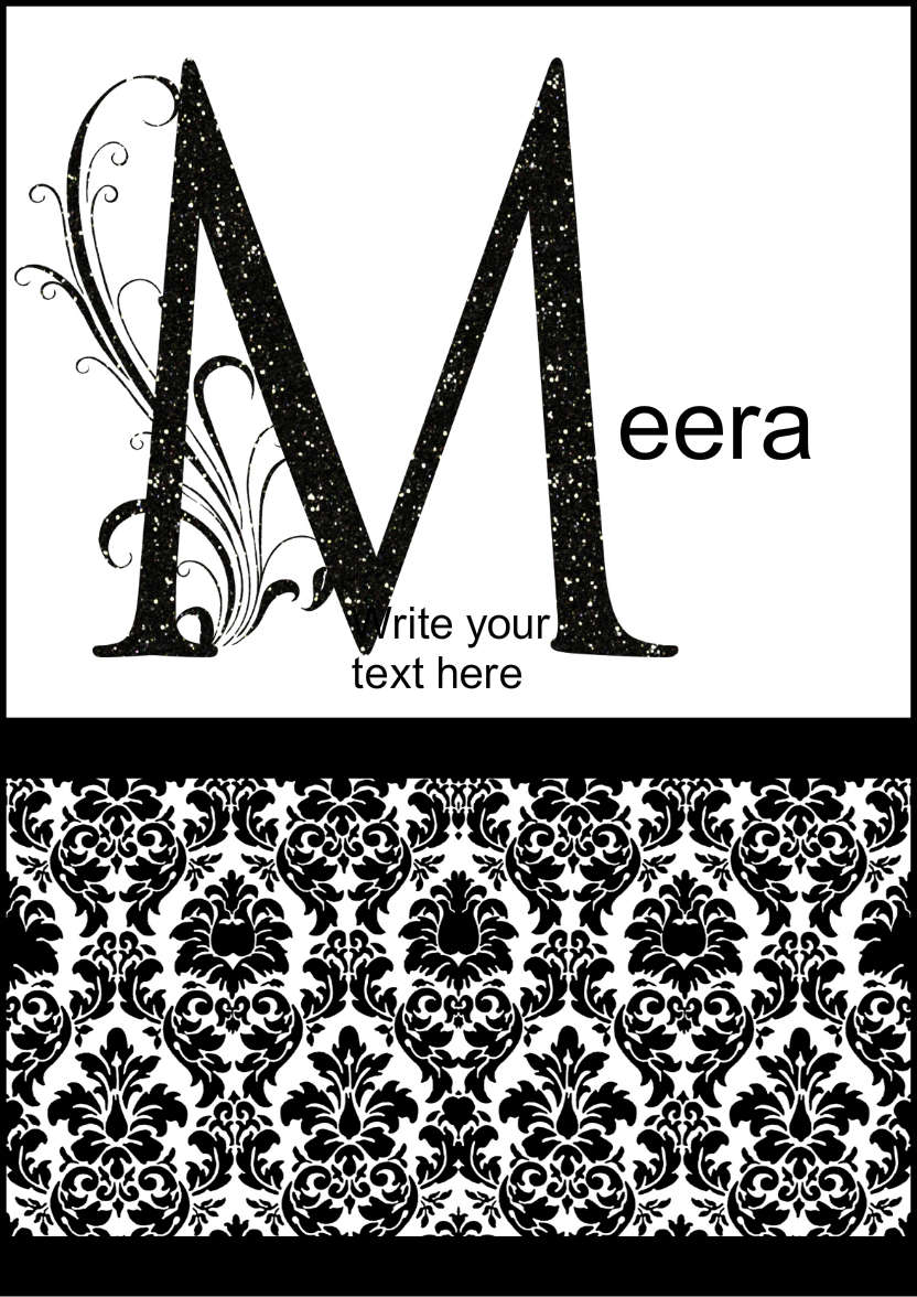 Damask Monogram Letter m Card in Card Creator Gallery