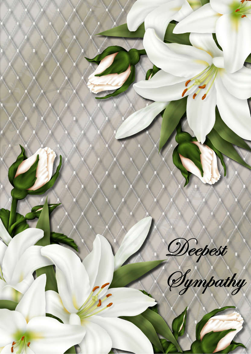 Sympathy Lilies and Rosebuds in Card Creator Gallery