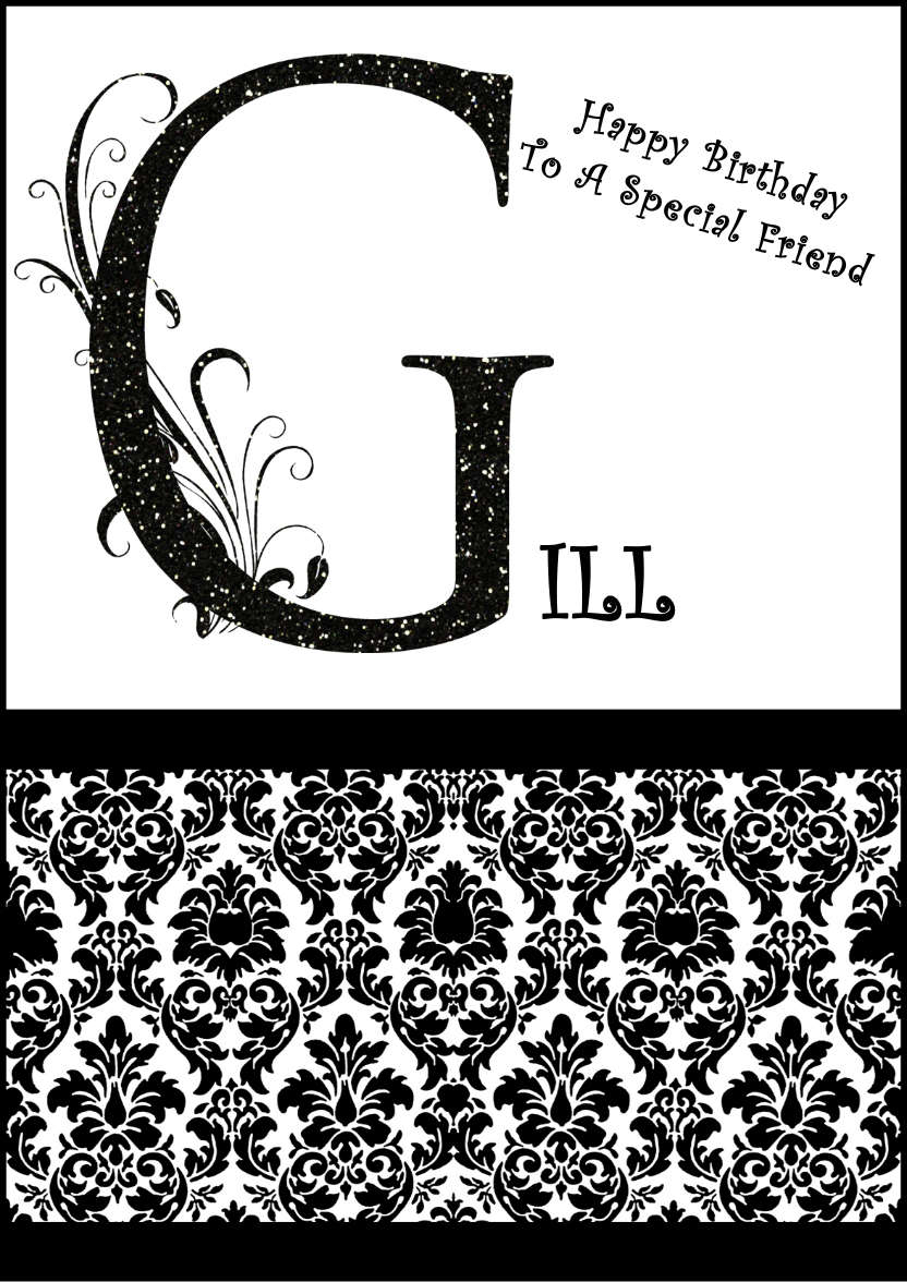 Damask Monogram Letter g Card in Card Creator Gallery