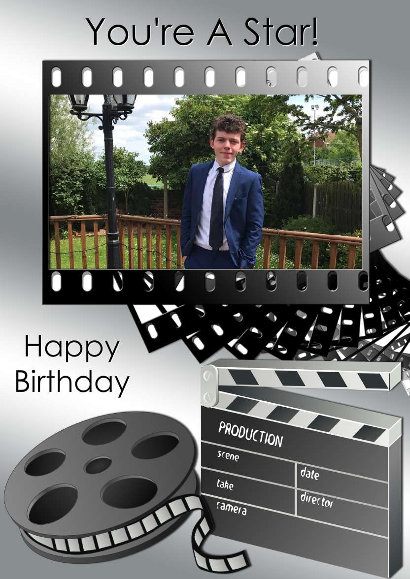 Movie Star Photo Card in Card Creator Gallery