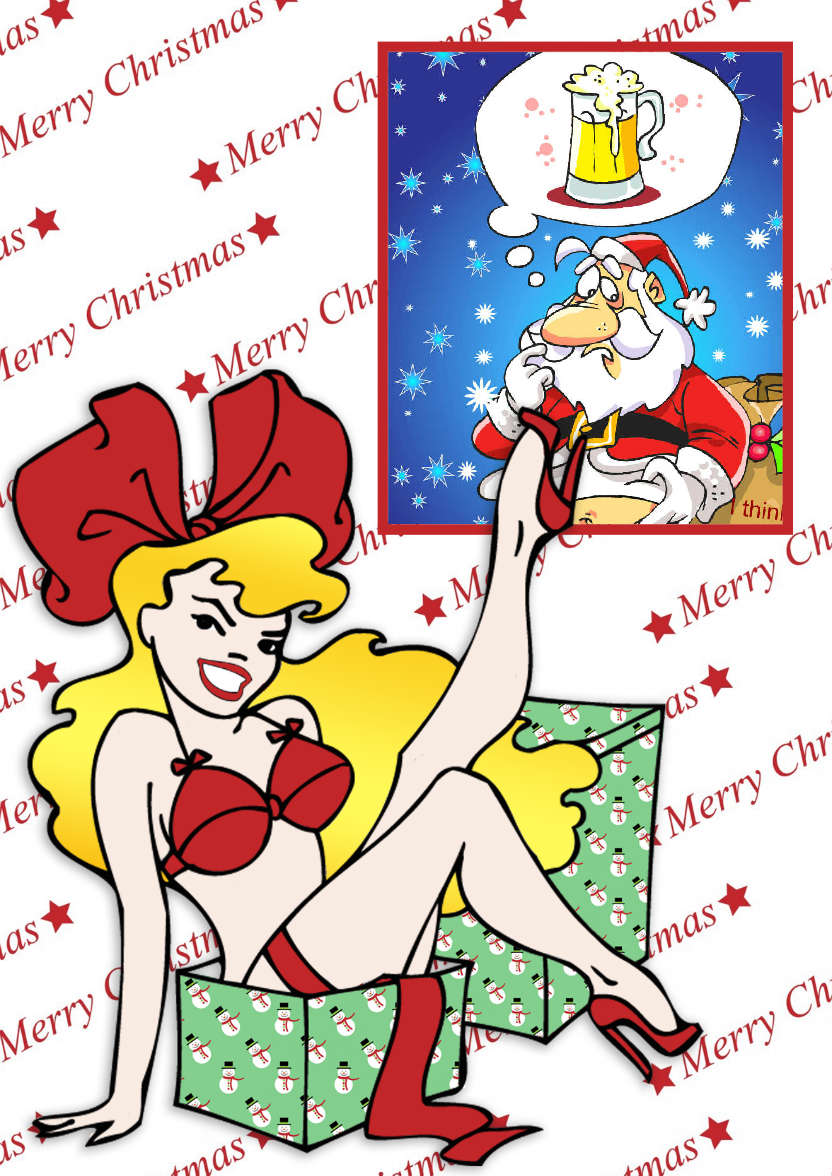 Sexy Cartoon Pin Up Christmas Aperture Card In Card Creator Gallery 7672