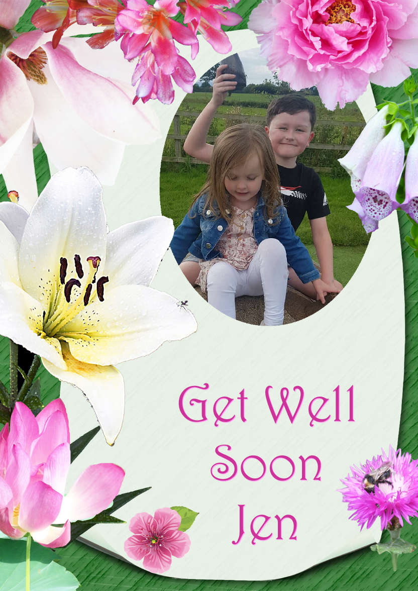 Floral Frame Get Well Soon Photo Card in Card Creator Gallery
