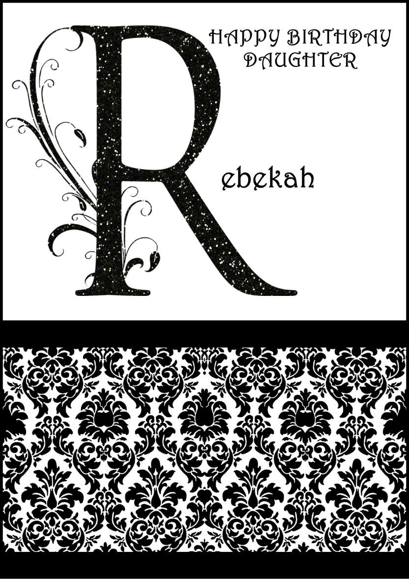Damask Monogram Letter R Card in Card Creator Gallery