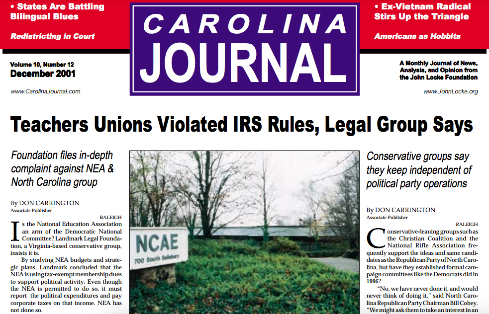 Volume 10, Number 12 - December 2001 - Carolina Journal - Carolina Journal