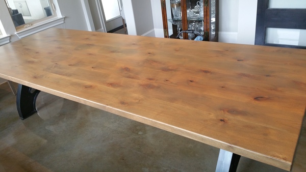 10' L x 45" W Factory Metal Wishbone Dining Table in Harvest Wheat Fin ...