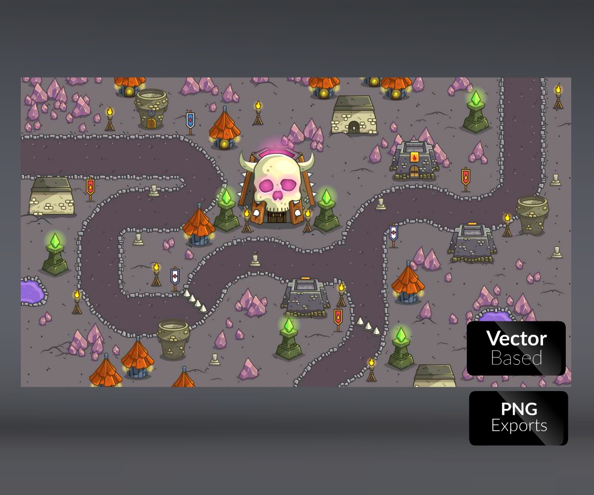 Top Down Tower Defense Dungeon Set | CartoonSmart.com