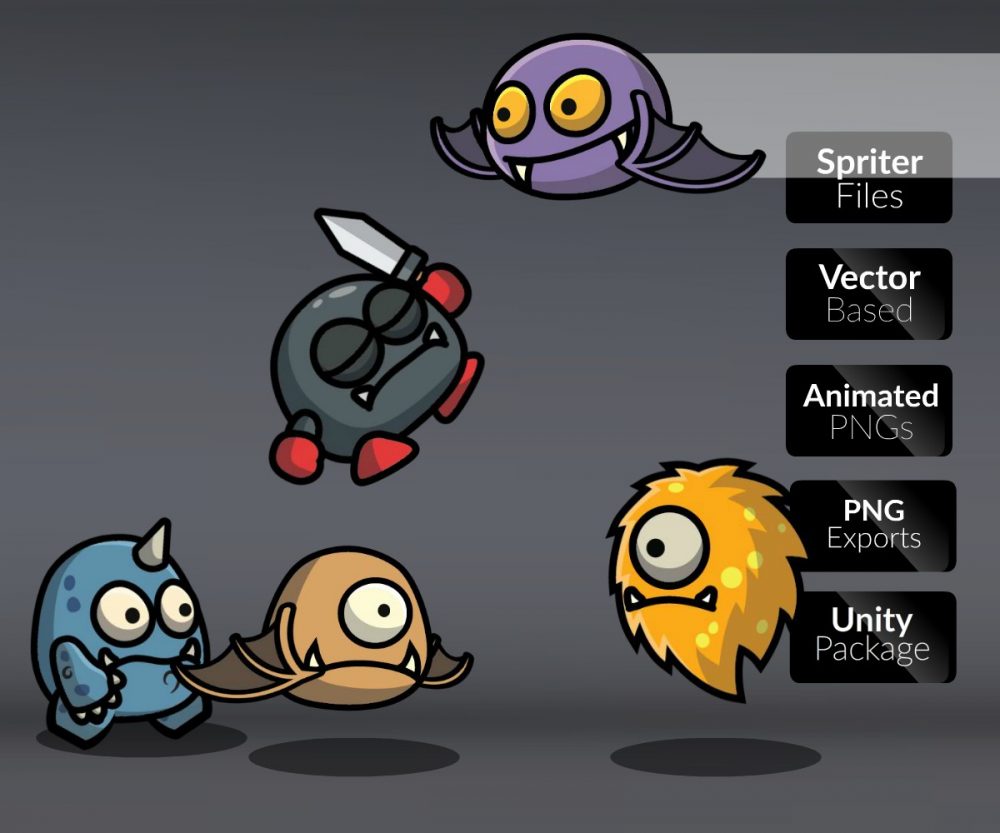 Cartoon Enemy 8 Pack – Royalty Free Game Art | CartoonSmart.com