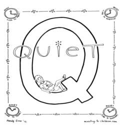 Coloring Page-Q-Quiet - CatholicBrain.com