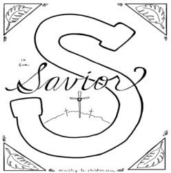 Coloring Page-S-Savior - CatholicBrain.com