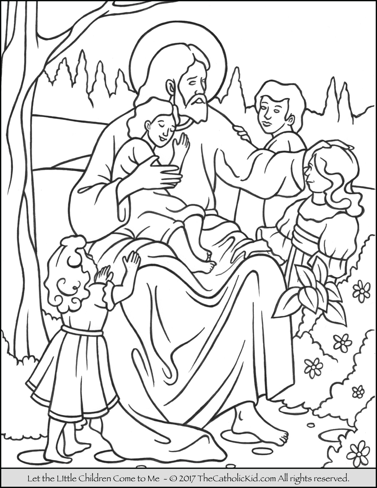 jesus love the little children coloring pages