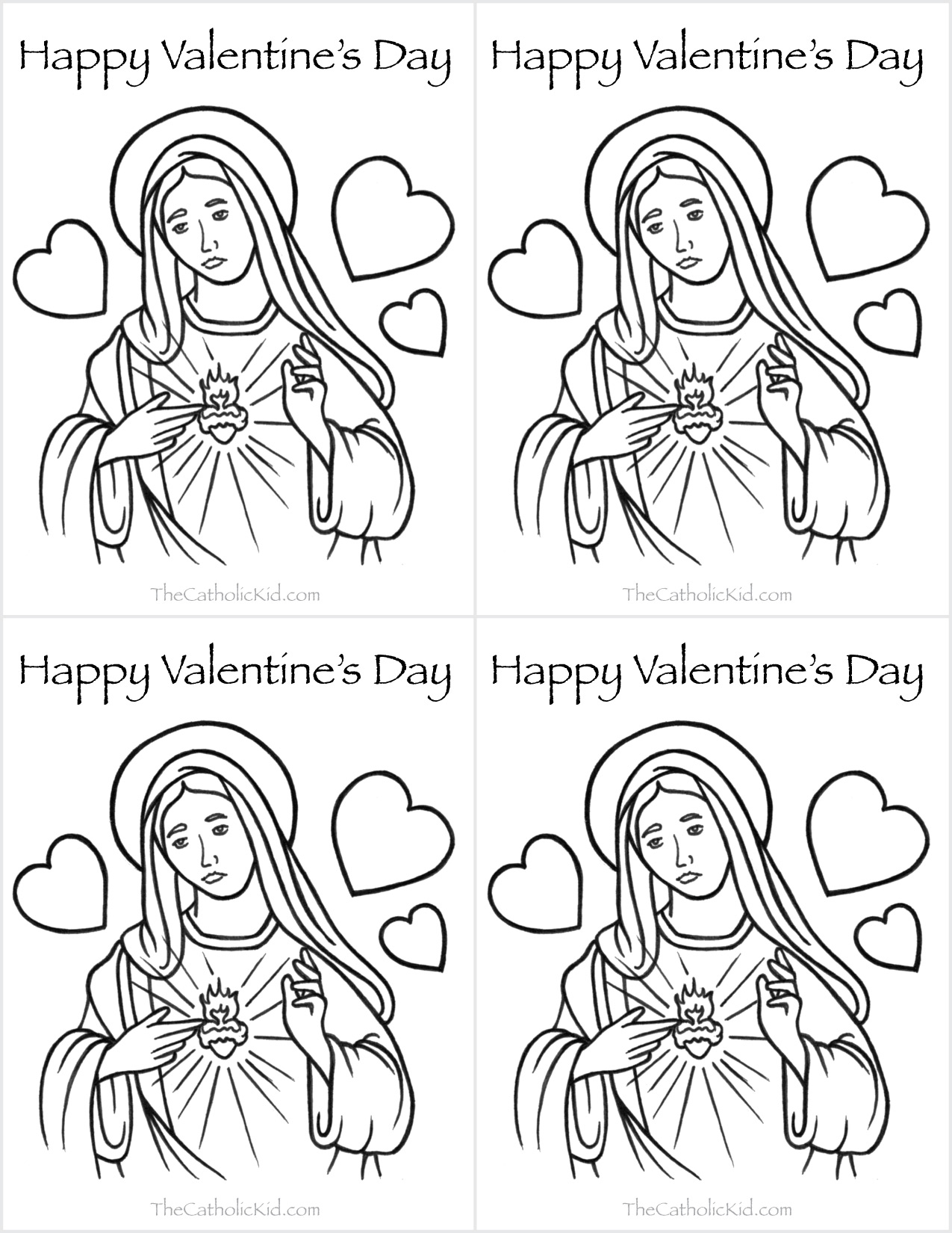 Mary Valentine's Cards - CatholicBrain.com