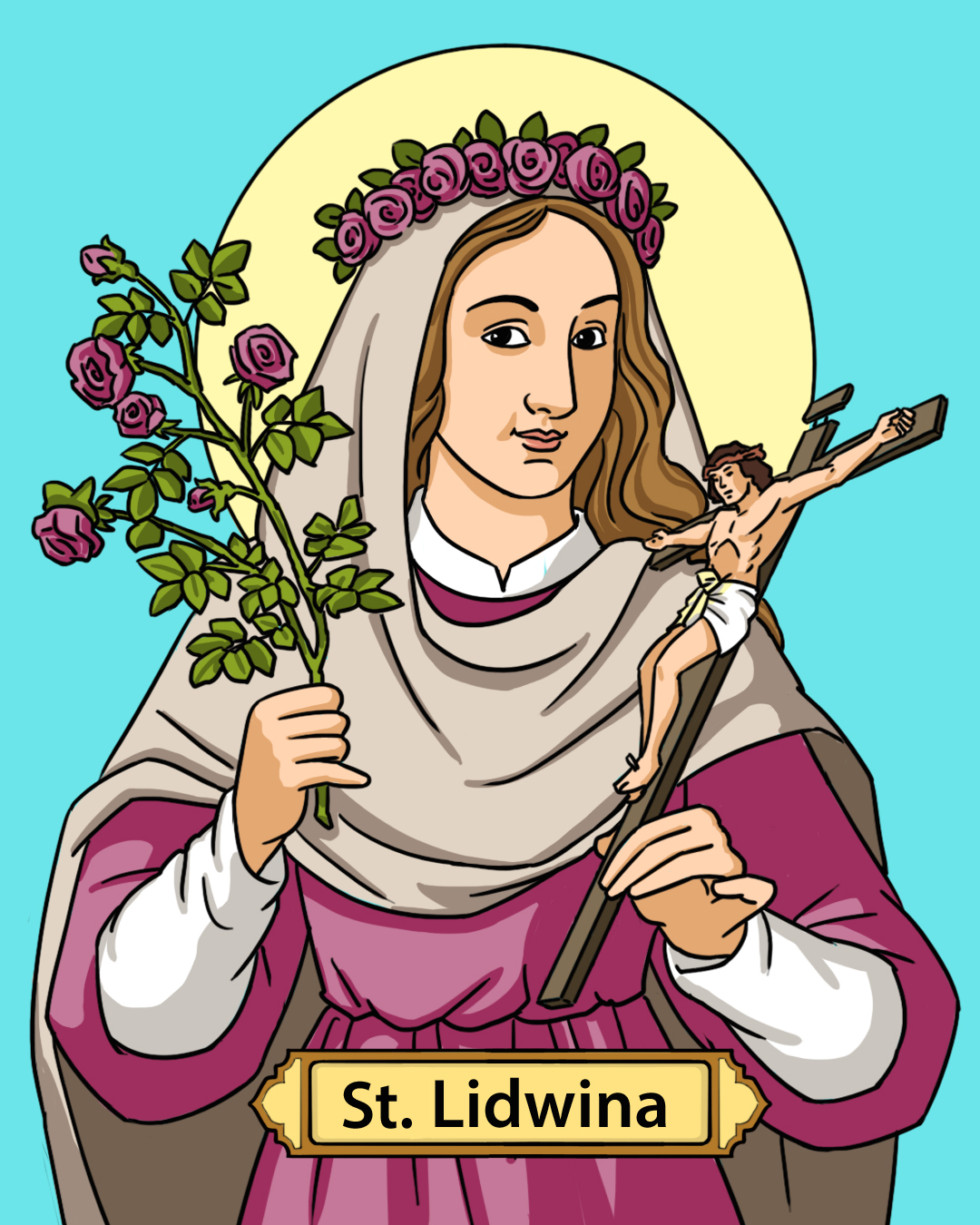 St. Lidwina, Feast Day April 14 - CatholicBrain.com