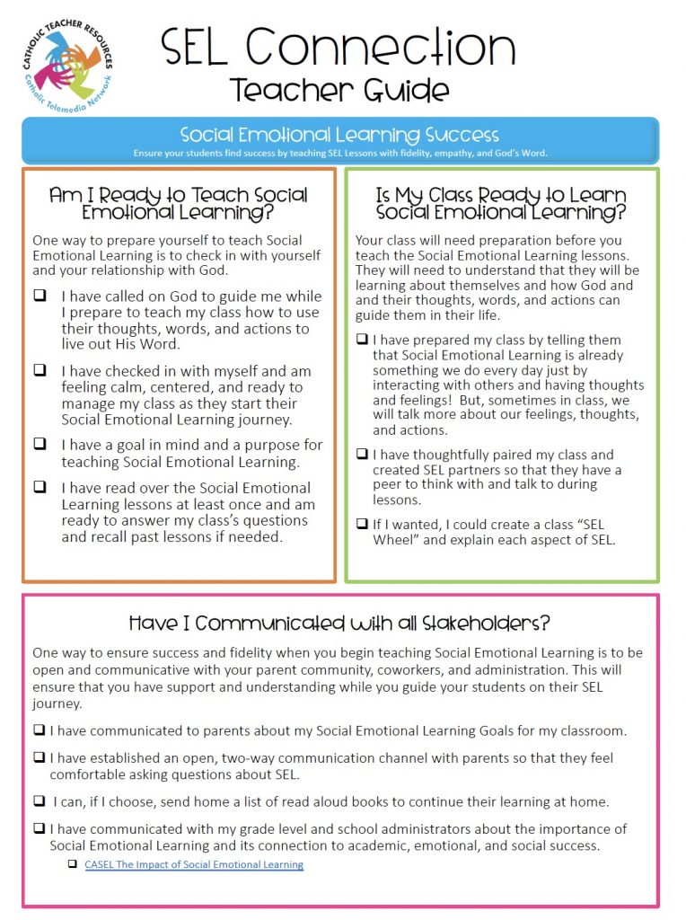 SEL Connection - Responsible Decision Making - Catholic Teacher Resources