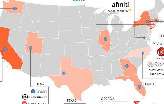 The United States Of Unicorns: Every US Company Worth $1B+ On One Map