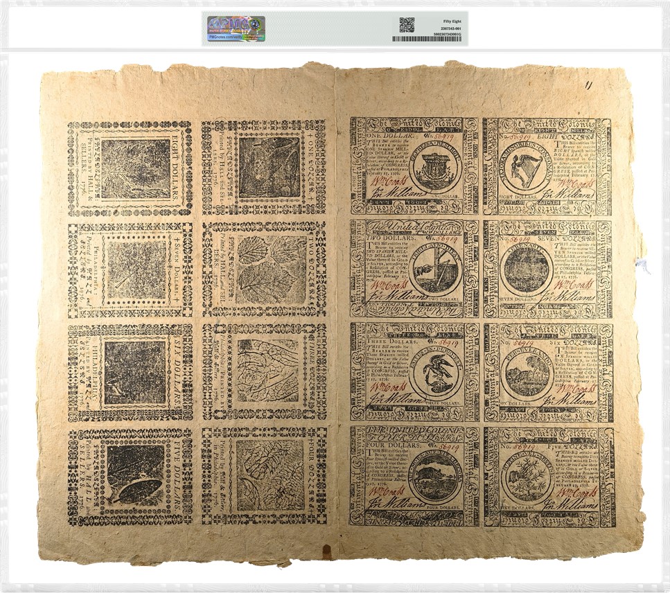 Stack's Bowers Galleries Offers Uncut Sheet of Continental Currency ...