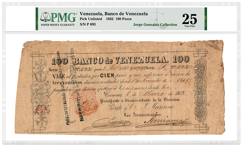 PMG Certifies Venezuelan Banknote Issued to Finance the 'Great War' | PMG