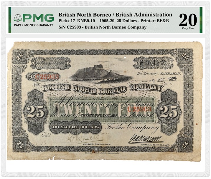 PMG-certified British North Borneo Note Leads Unique Signature Auction ...