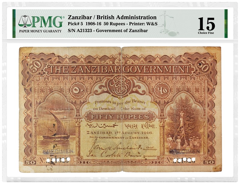 Group of Seven PMG-certified Zanzibar Notes Realizes Over $850,000 in ...