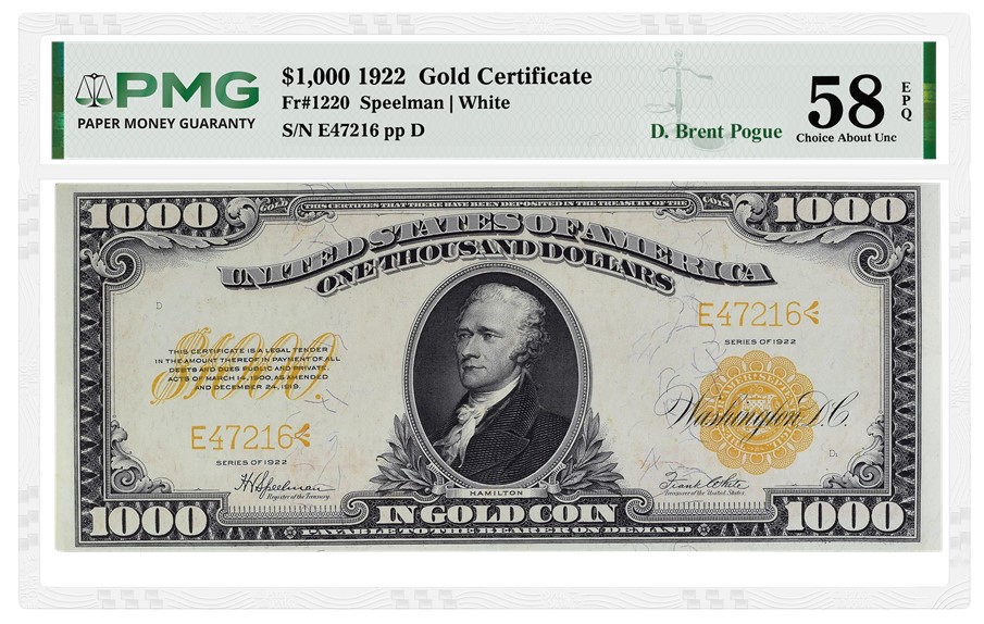 Rare PMG-certified Gold Certificates Shine in US Banknote Auction | PMG