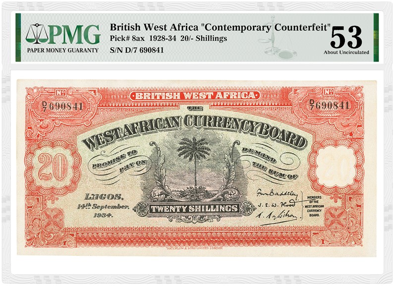 Counterfeit Detection: British West Africa 20/- Shillings | PMG
