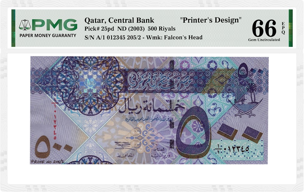 Noonans Offers Qatar Printer's Design and Other PMG-certified Notes | PMG