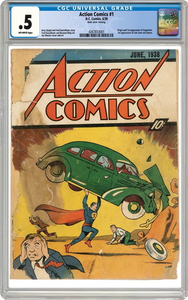 Action Comics #1 Realizes $408,000, a Record for Any Book Graded CGC 0. ...