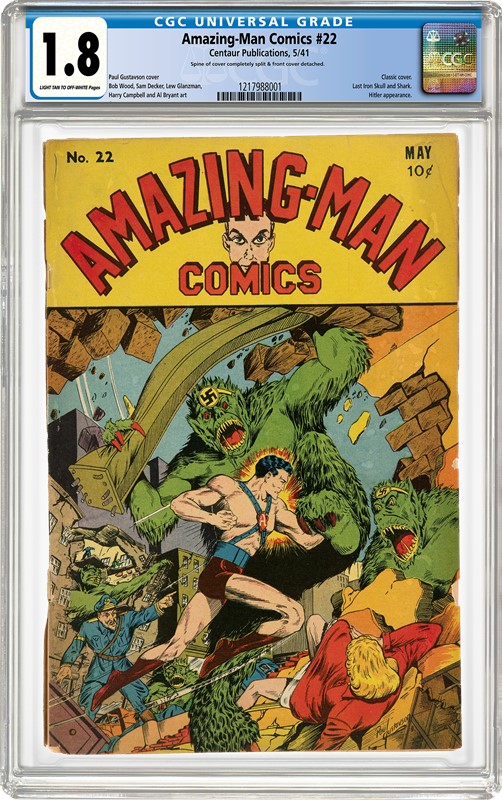 CGC-certified Blue Bolt and Amazing-Man Comics in Heritage Golden Age ...