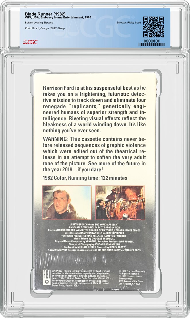 CGC Home Video Announces First VHS Graded! Cult Classic 'Blade Runner ...
