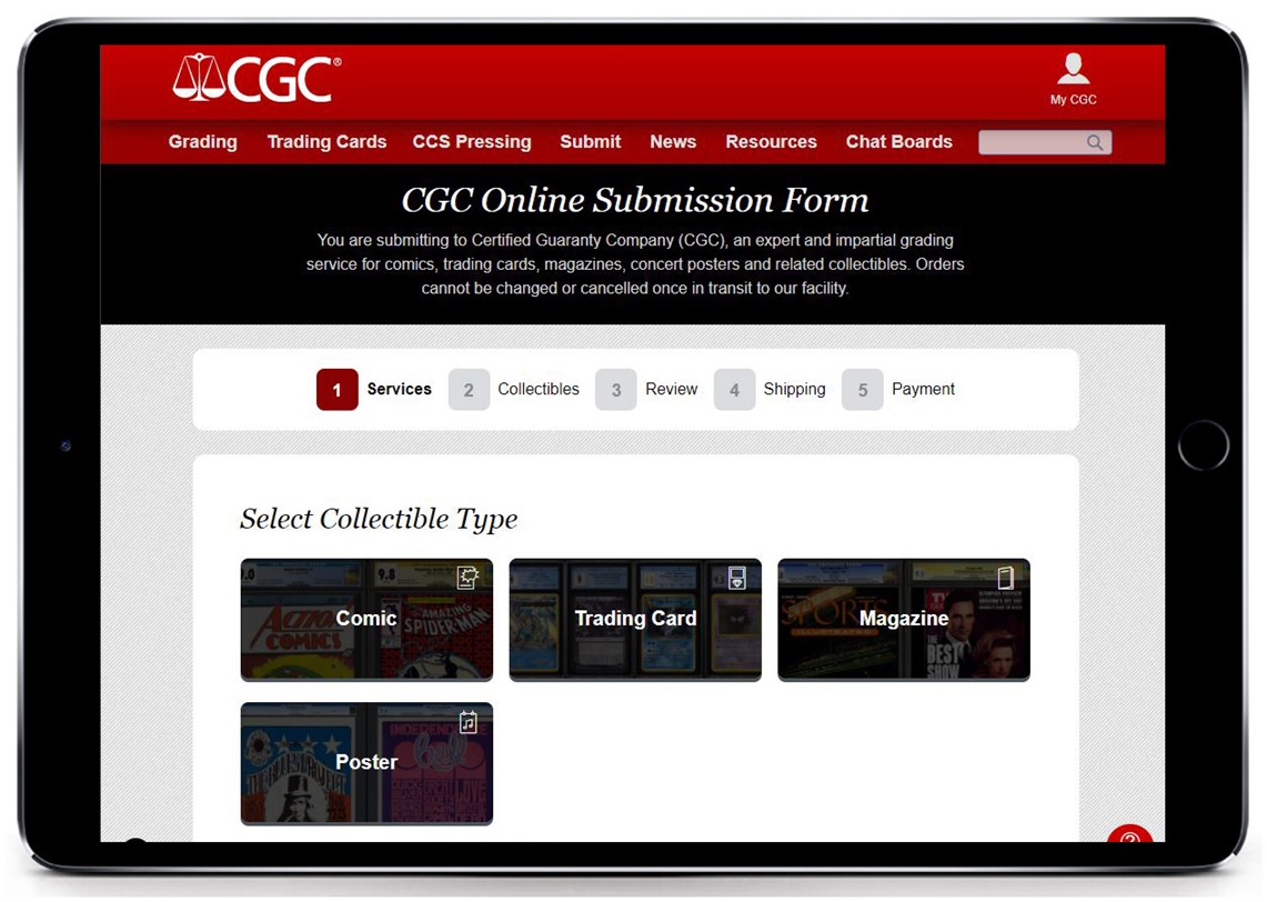 CGC Online Submission Form Upgrade Complete | CGC