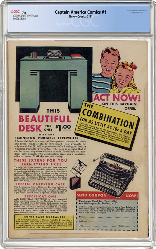 CGC-certified Captain America Comics #1 Realizes More than a Quarter ...