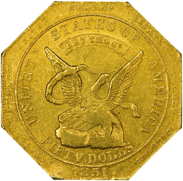 Two NGC-certified Humbert $50 Gold Pieces Each Realize More Than ...