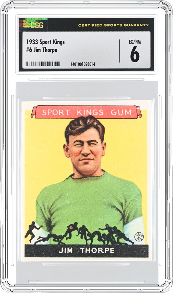 CSG Certifies Superb Example of an Iconic 1933 Jim Thorpe Football Card ...