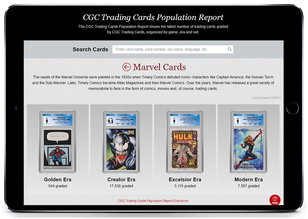 Marvel Cards Now Included in the CGC Trading Cards Population Report! | CGC