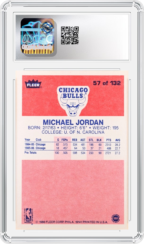 Counterfeit Card Alert: 1986-87 Fleer #57 Michael Jordan Rookie Card | CGC