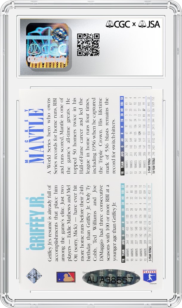 CGC x JSA Grade and Authenticate Iconic 1994 Upper Deck Mickey Mantle ...