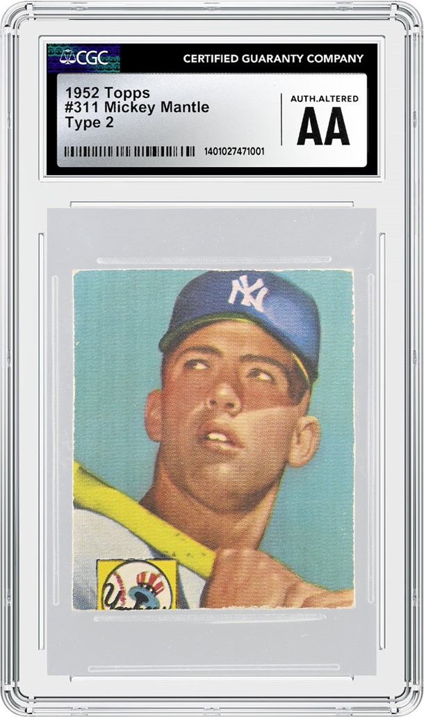CGC Cards Certifies 1952 Topps Mickey Mantle #311 Card with Intriguing ...