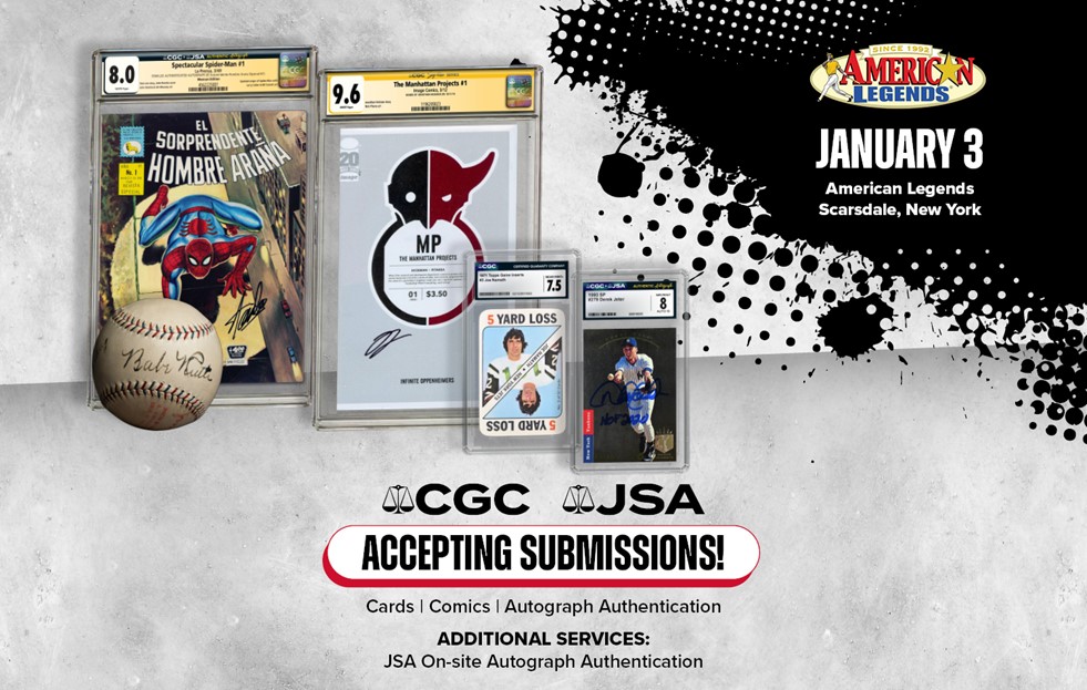CGC and JSA Will Be On-site Accepting Submissions at American Legends | CGC