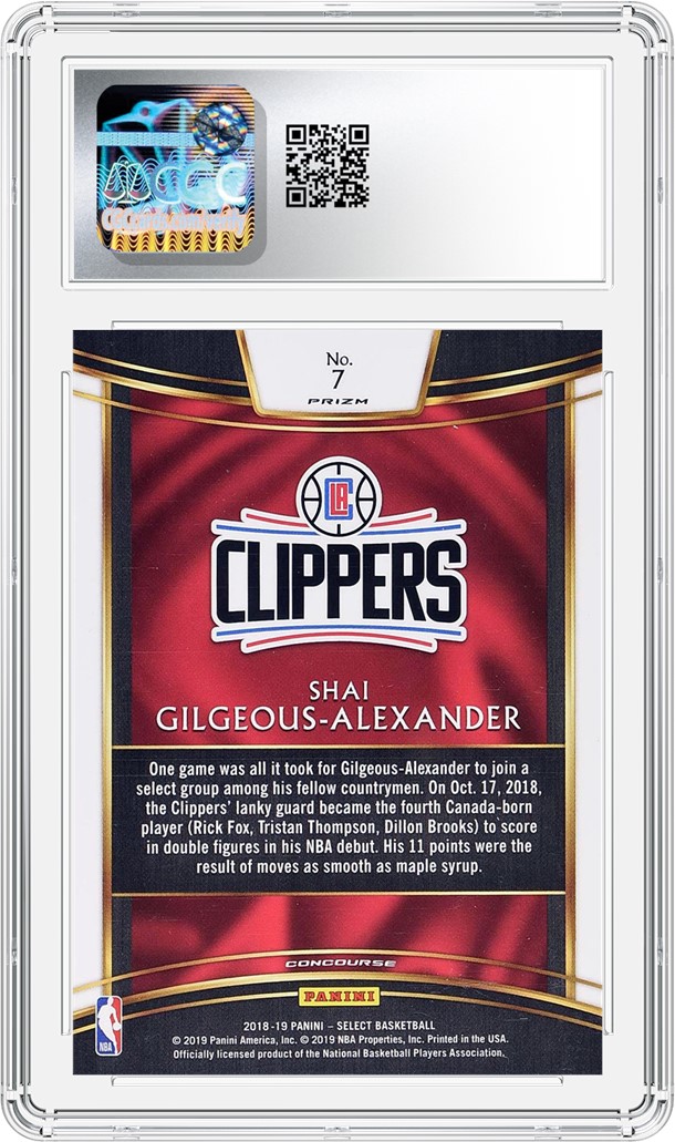 CGC Cards Featured Card of the Month: 2018-19 Panini Select #7 Shai ...