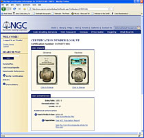 NGC: Enhanced Certification Verification with Coin Images | NGC