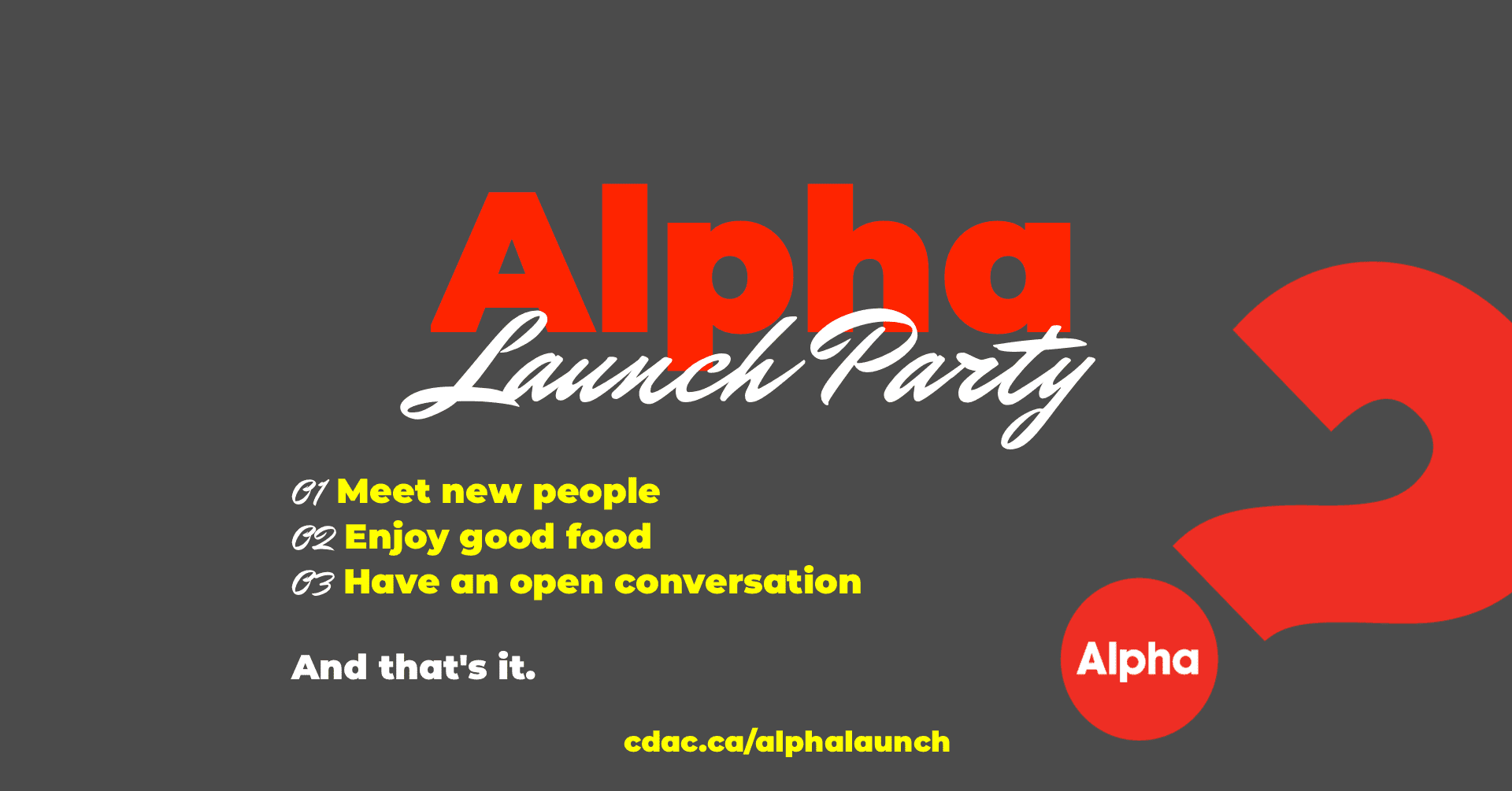 Alpha Launch Party 2024 - Circle Drive Alliance Church