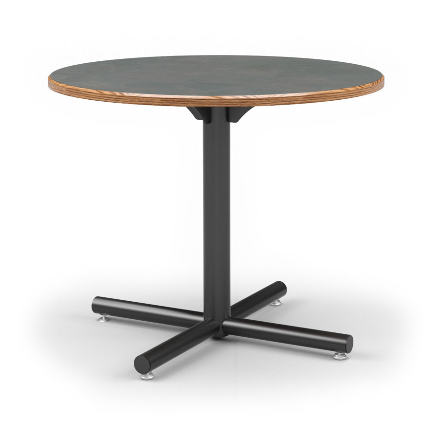 Wildwood Round Table with Metal X-Base, 29"x17-1/2"x48"