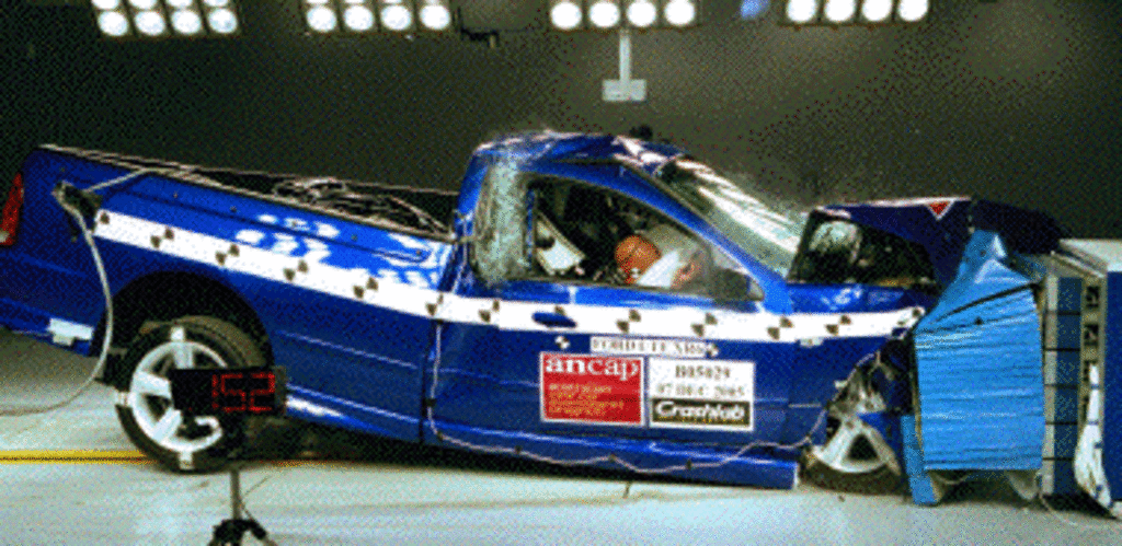 Blue Ford Falcon Crash