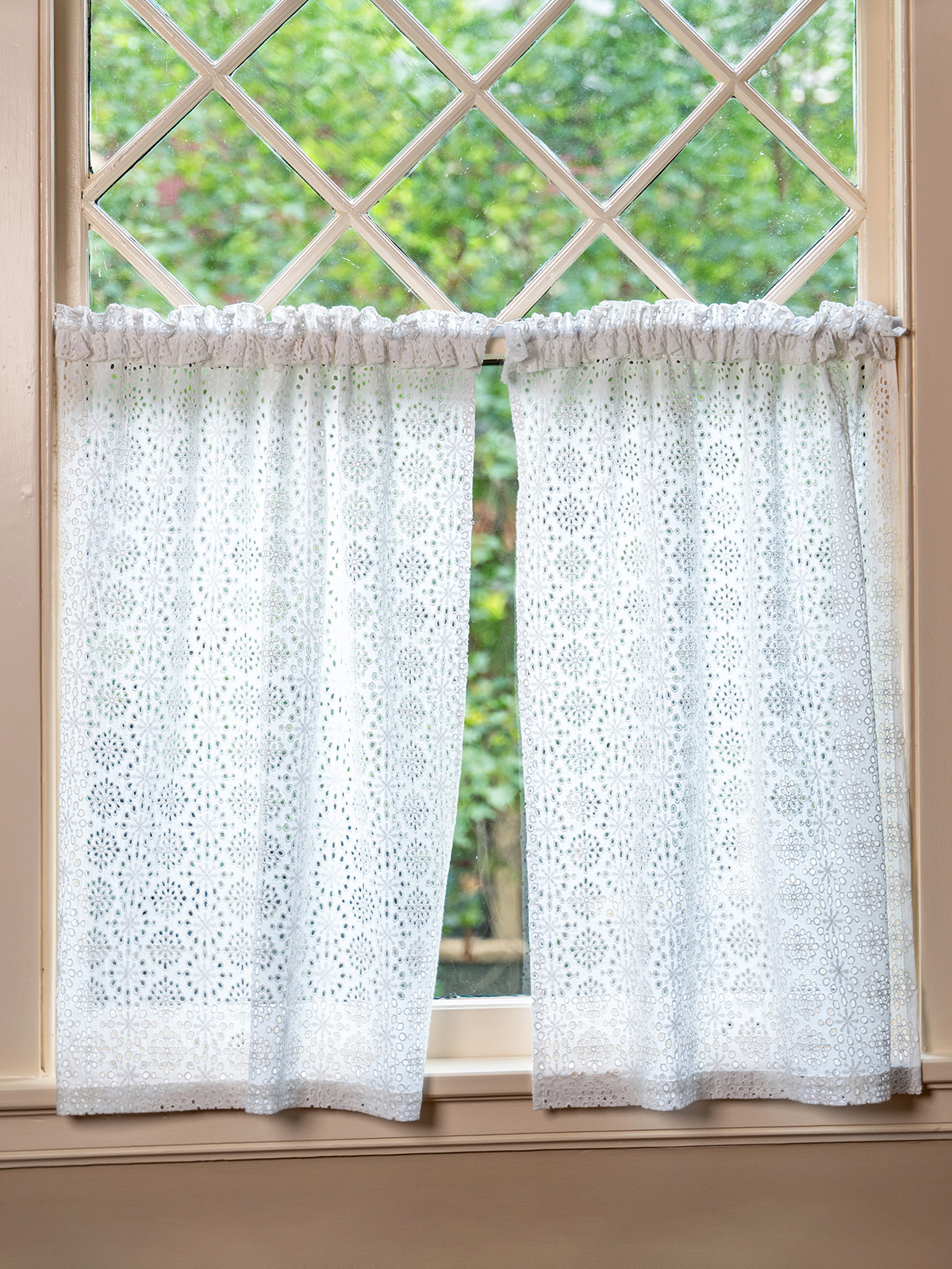 Ella Dot Lace Cafe Curtain Set of 2 | Your Home, Curtains :Beautiful ...