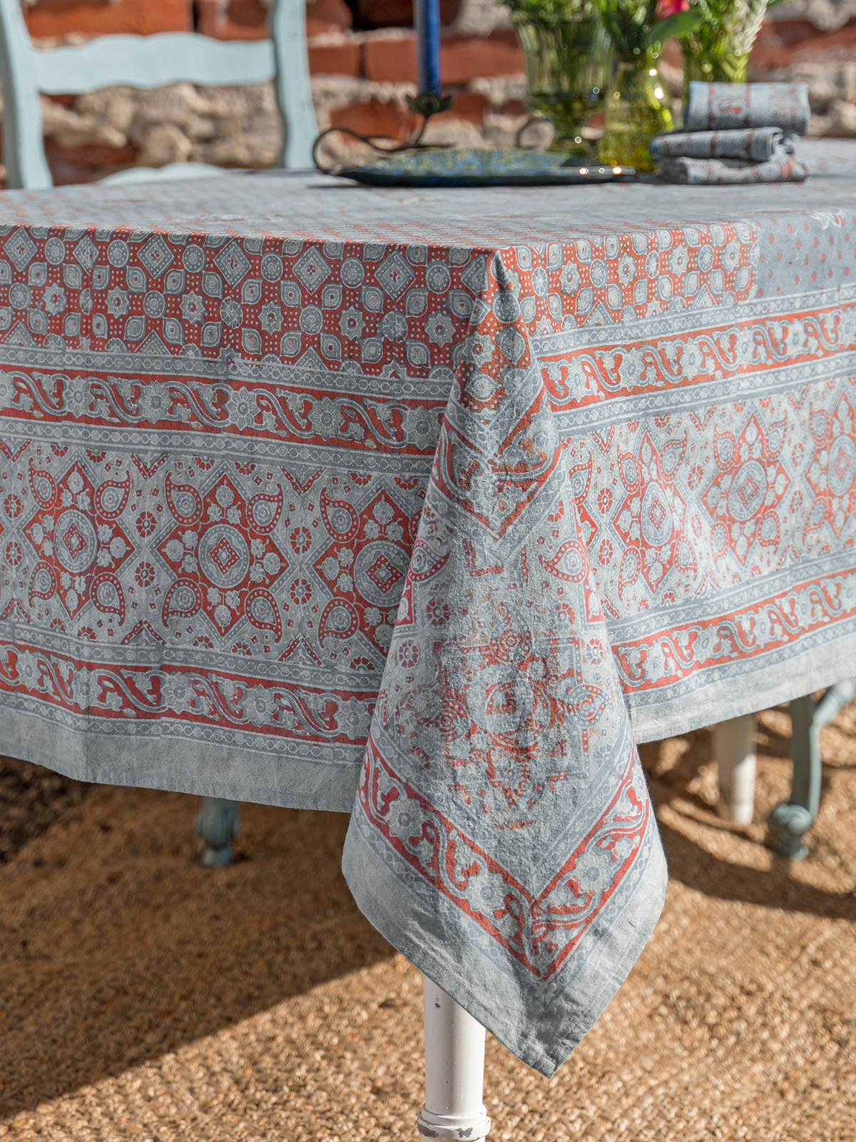 Persian Garden Natural Dye Tablecloth | Kitchen & Table Linens ...