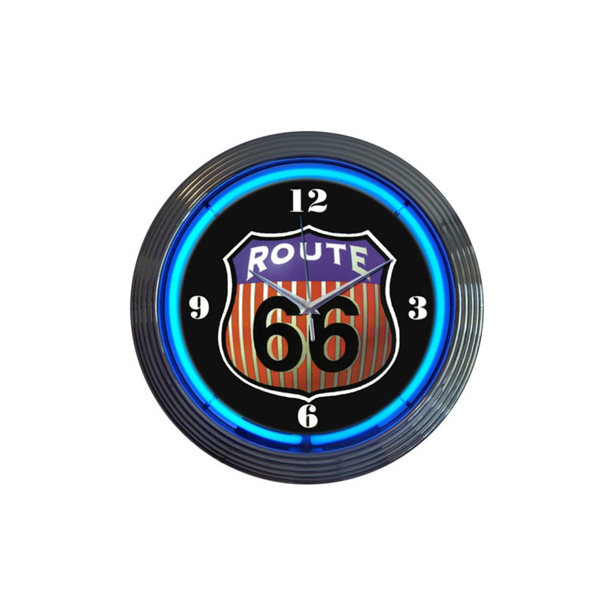 Neonetics Route 66 Round Neon Clock, Neon Signs: Auto Body Toolmart
