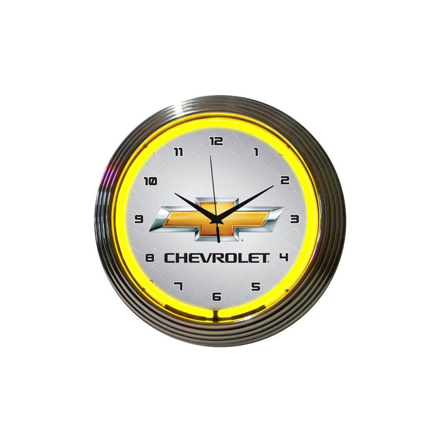 Neonetics GM Chevrolet Yellow Neon Clock - 8CHVYY, Neon Signs: Auto ...
