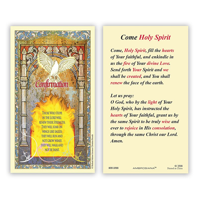 Confirmation Laminated Holy Card - 25/pk, Devotional Items: Autom
