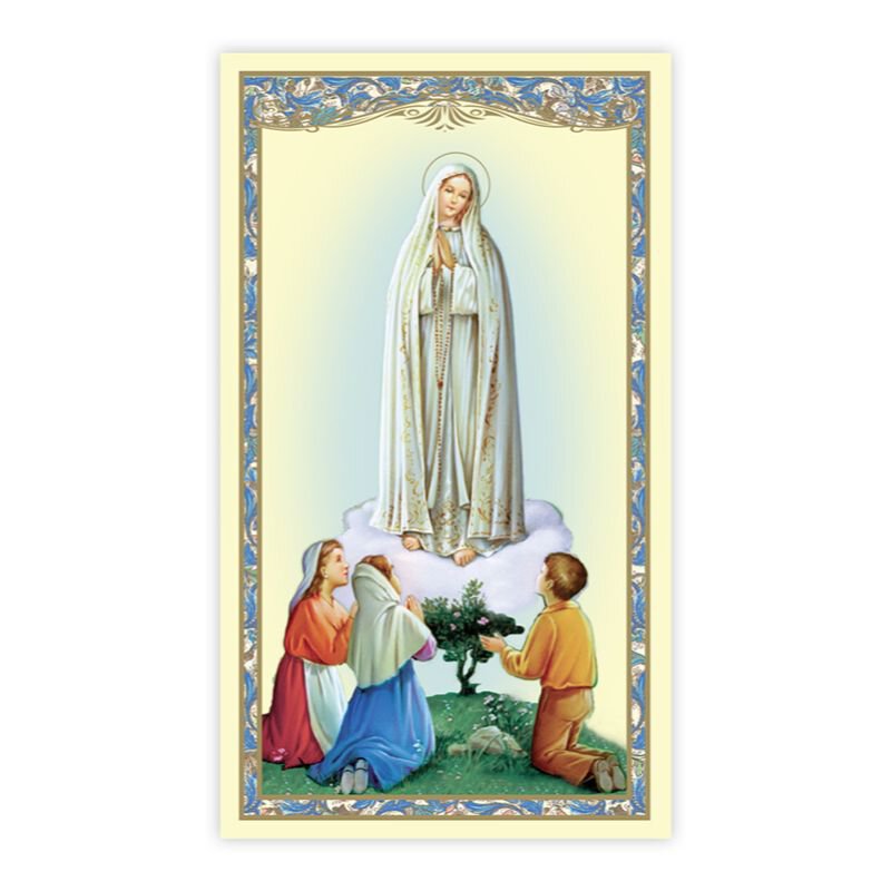 Our Lady of Fatima Holy Card - 100/pk, Devotional Items: Autom